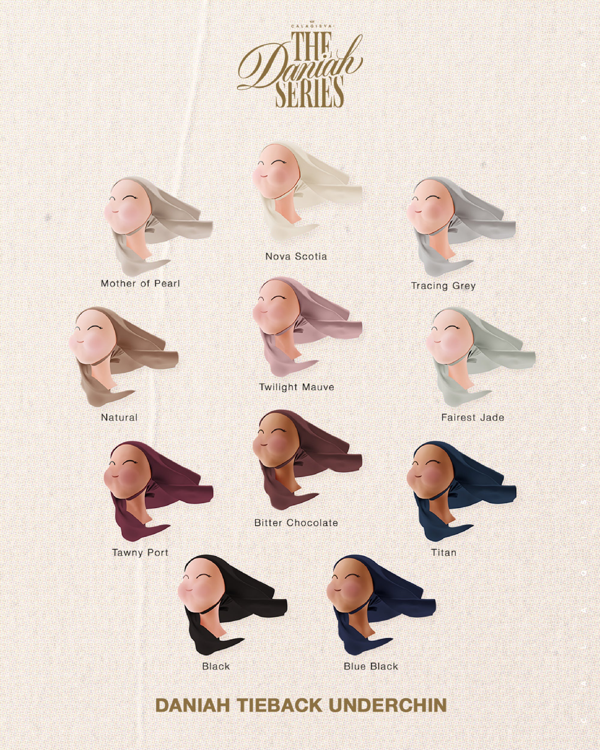 DANIAH TIE BACK UNDERCHIN IN FAIREST JADE – CalaQisya