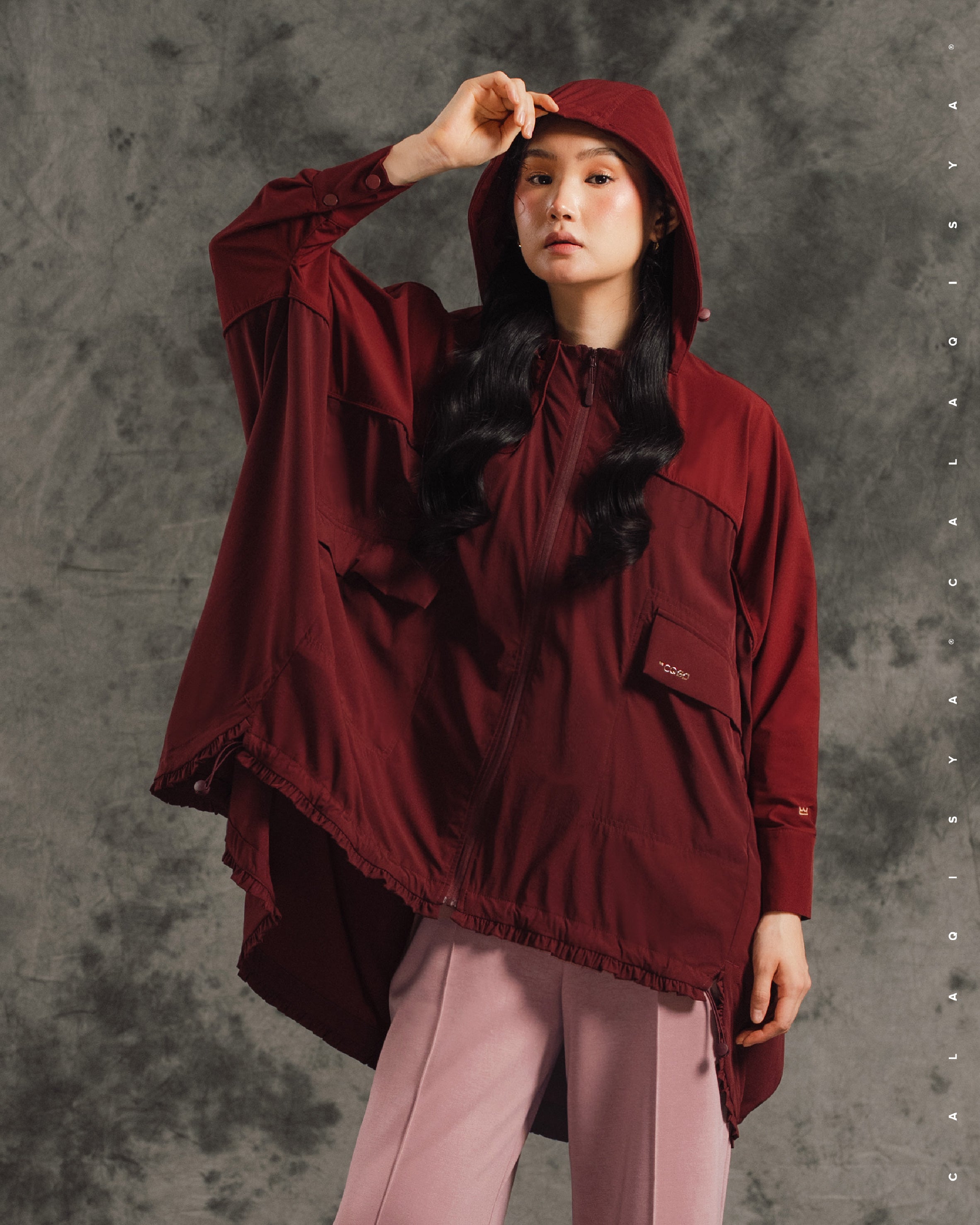 CQ GO MIST PONCHO PARKA IN PORT ROYALE – CalaQisya
