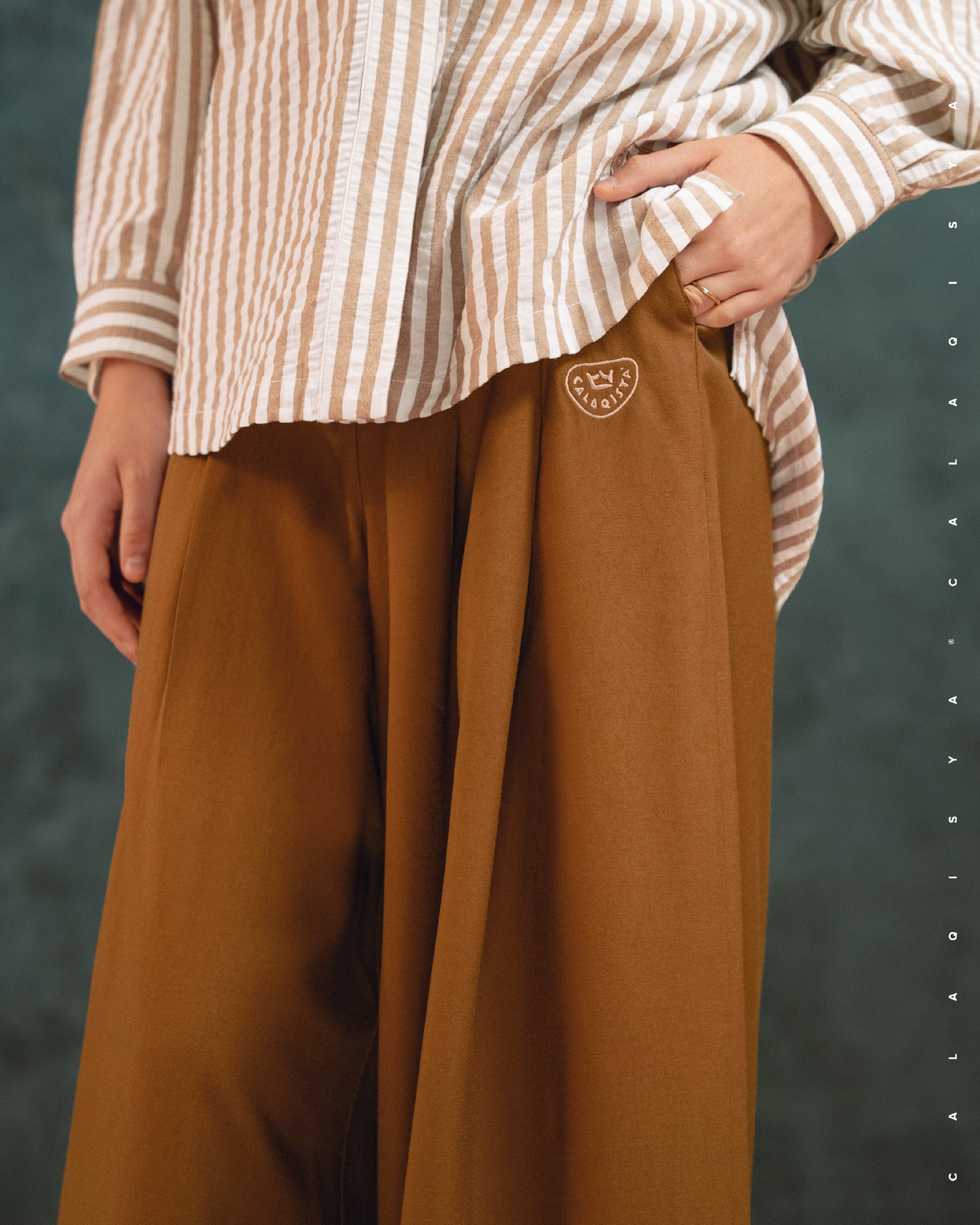 RAINFALL PANTS IN RUSTIC BROWN – CalaQisya
