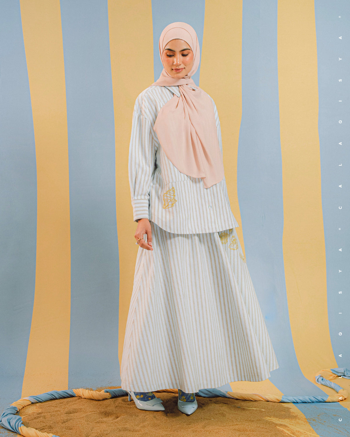 BAYU KAIL SKIRT IN SKYWRITING – CalaQisya